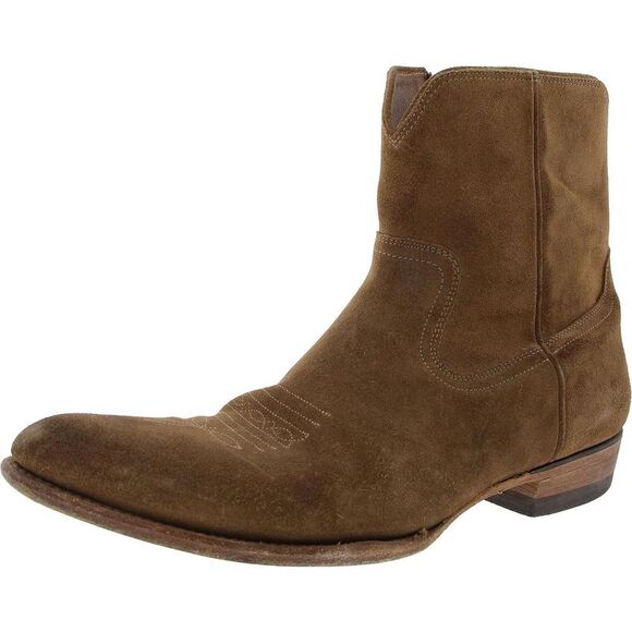 Frye | Shoes | Frye Mens Austin Inside Zip Tan Suede Almond Toe Cowboy ...